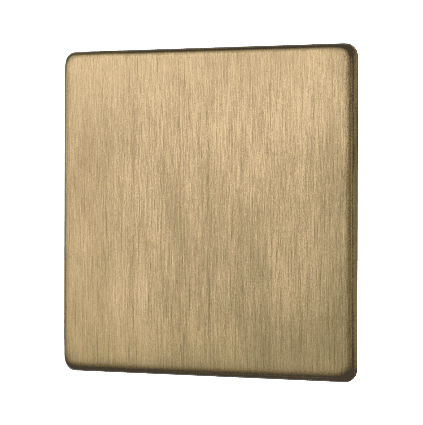 Burnished Brass Screwless 1 Gang/Single Blank Plate - Wandsworth Electrical