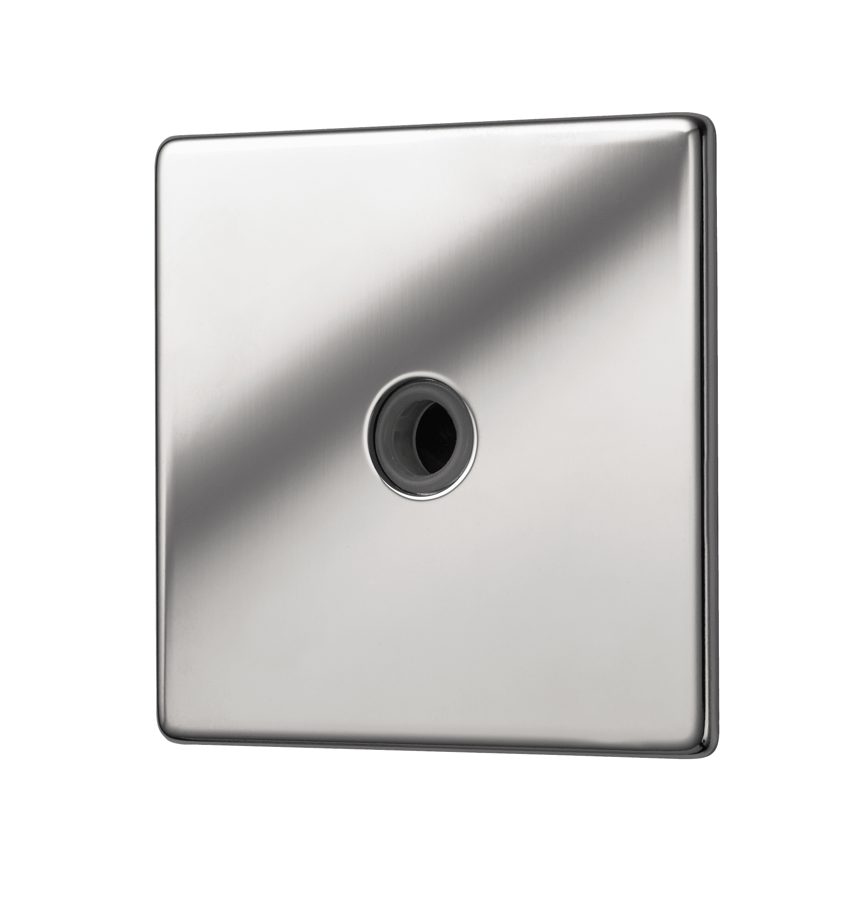 Bright Nickel Screwless Cable Outlet - Wandsworth Electrical