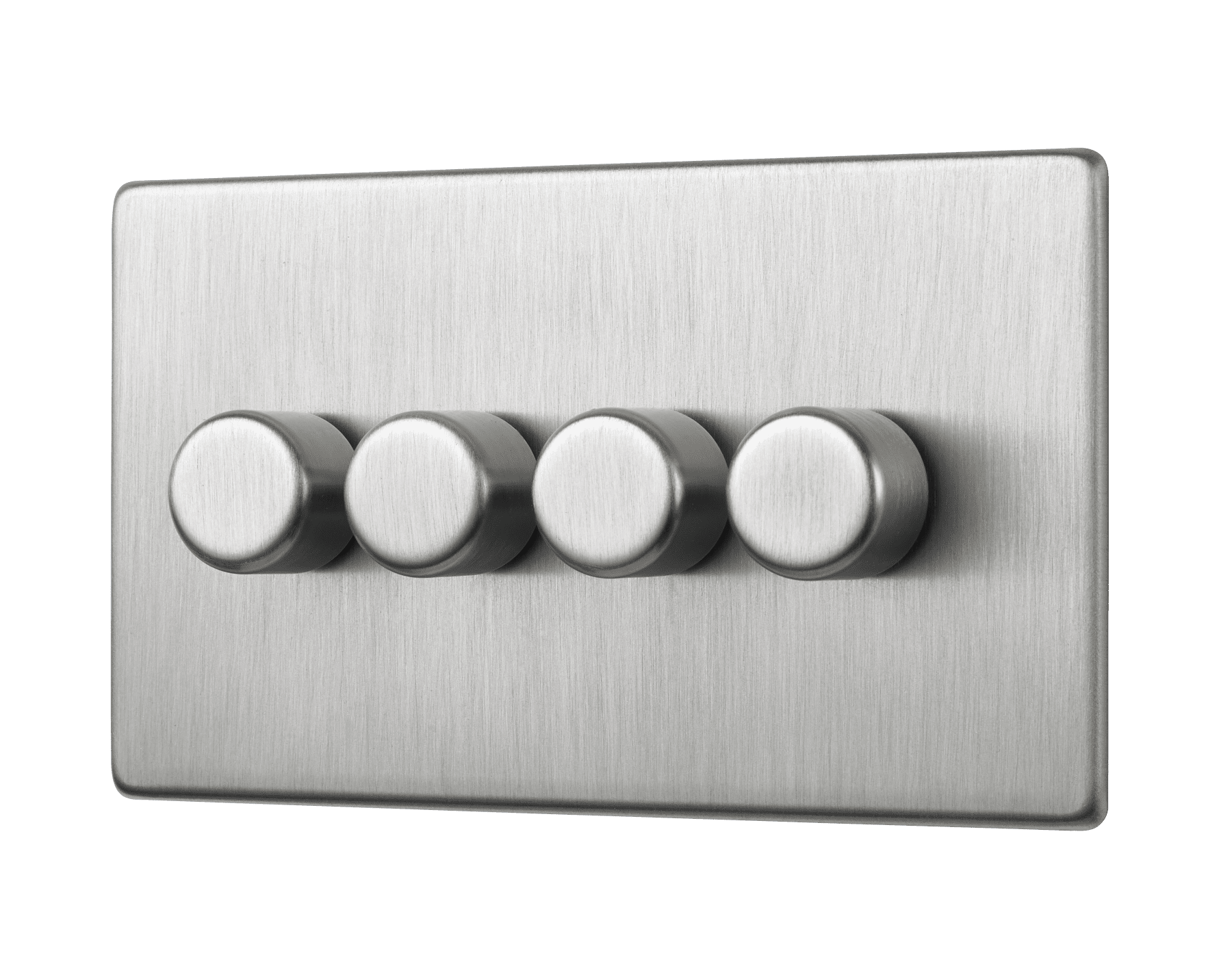 Satin Nickel Screwless 4 Dimmer Switch - 4 Gang/Quad 120W LED ...
