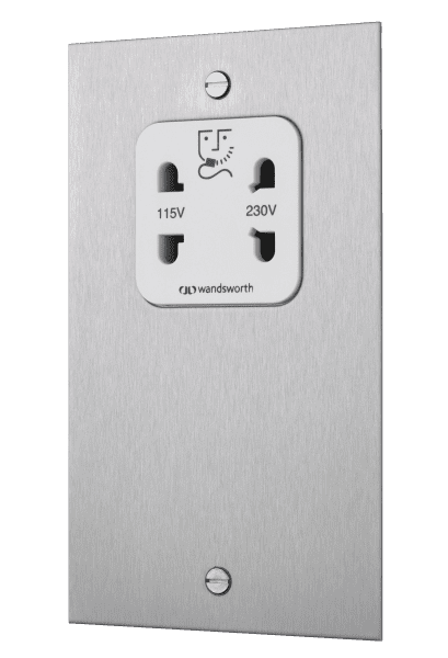 Satin Stainless Steel Shaver Socket - Wandsworth Electrical