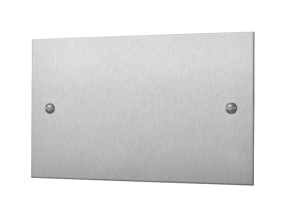 Satin Stainless Steel 2 Gang/Double Blank Plate - Wandsworth Electrical