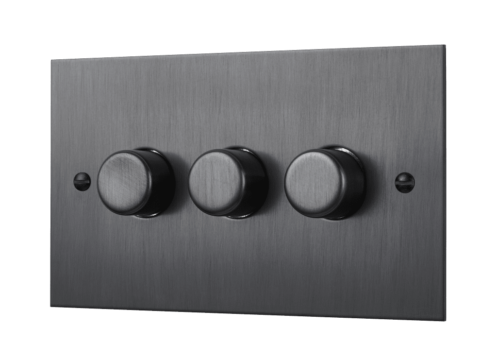 Dark Antique Bronze Triple Dimmer Switch - 3 Gang 120W LED - Wandsworth ...